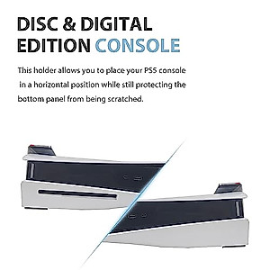 Under Desk Mount for PS5 No Drill, Chanvoo Aluminum Under Desk Mount Holder for Playstation 5 Disc & Digital Edition with Adhesive (Silver)