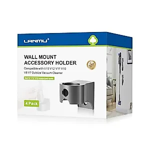 LANMU 4 Pack Wall Mount Accessory Holder Compatible with Dyson V15 V12 V11 V10 V8 V7 Outsize Gen5 Vacuum Cleaner, Attachments Organizer, Not Fit V12 V15 Motorized Tools