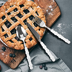 OSALADI 1 Set Dinnerware Serving Utensils Silverware Flatware Eating Utensils Western Food Tableware Steak Cutlery Home Tableware Home Cutlery Knives Stainless Steel White Ceramics