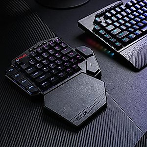 Redragon K585 DITI Wireless One-Handed Mechanical Keyboard, 42 Keys 2.4Ghz RGB 40% Gaming Keypad with 7 Onboard Macro Keys, Detachable Wrist Support, Durable Battery (Red Switch)