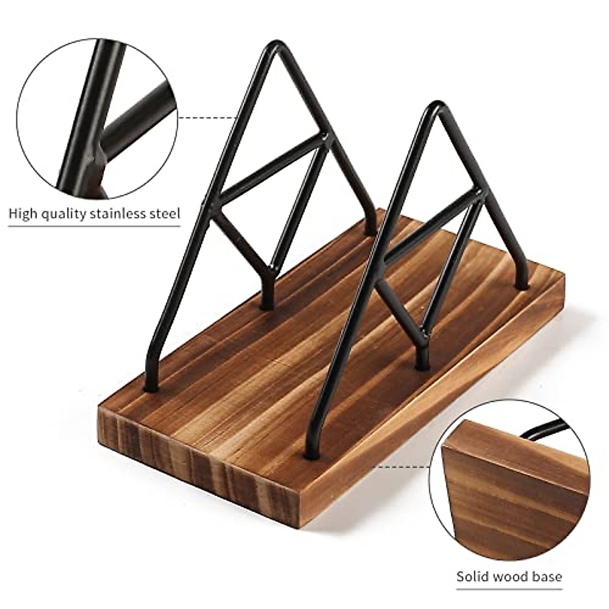 Wooden Napkin Storage,1 Pack Black Table Napkin Holder with Black Metal Wire for Indoor Outdoor Home Dining Restaurant Kitchen Decor