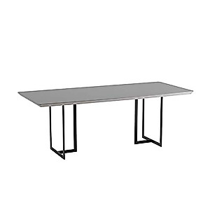 Manhattan Comfort Celine Mid Century Modern 8-Seater Dining Table, 86.22", Off White