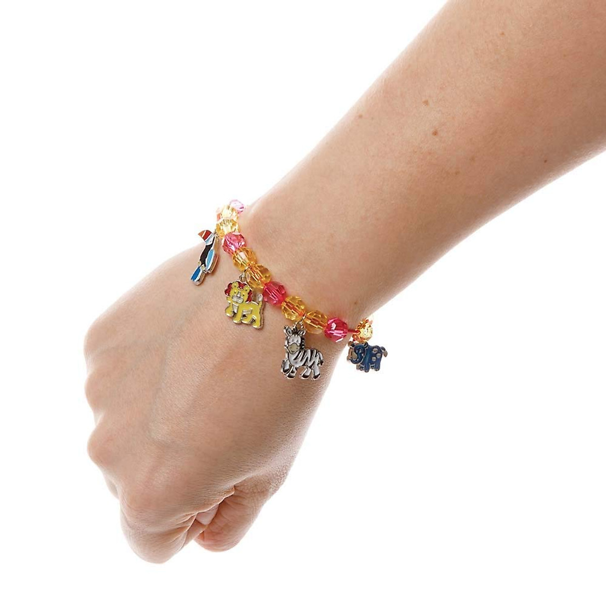 Baker Ross FE207 Jungle Bracelet Charms - Pack of 30, Perfect for Kids Jeweler Making Activities, Bracelets, Necklaces, Bead Art Activities or Party Crafting