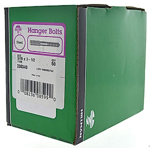 The Hillman Group 230340 Hanger Bolt, 5/16-Inch X 3 1/2-Inch, 50-Pack,Zinc