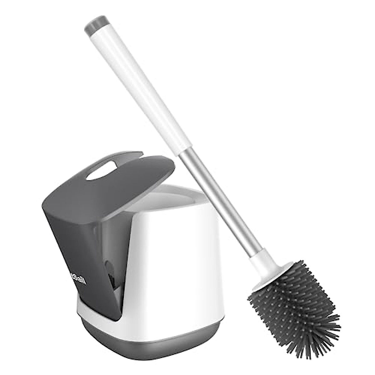 SetSail Silicone Toilet Brush and Holder, Automatic Toilet Bowl Brushes for Bathroom Ventilated Toilet Cleaner Brush for Toilet Scrubber Cleaning