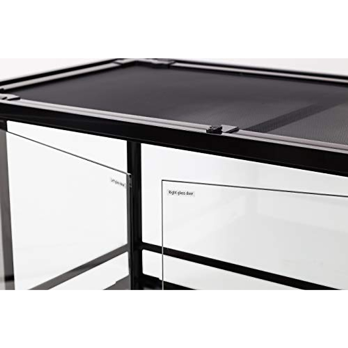 TRIXIE 41 Gallon Glass Terrarium, Double Hinged Doors, Mesh Top, Waterproof Base, Black