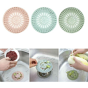 AKOAK 3 Pack Hair Catcher Hair Stopper Shower Drain Covers Rubber Sink Strainer Drain Cover Filter for Bathroom Bathtub and Kitchen