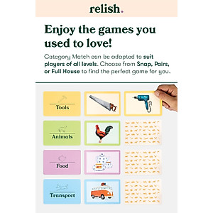 Relish Category Snap - Matching Card Game, Dementia Activities for Seniors, Alzheimer's Products