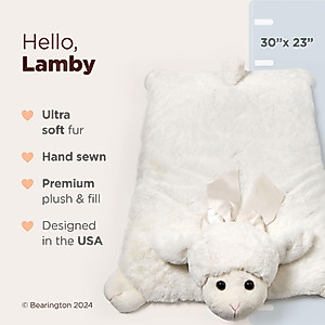 Bearington Baby Lamby Plush Animal Tummy Time Mat