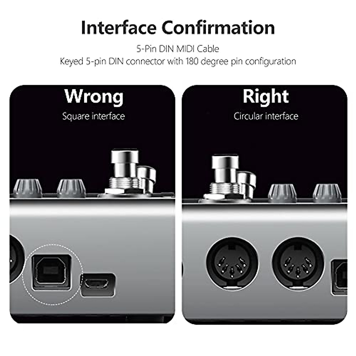 Mellbree MIDI Cable, 2-Pack 3-Feet Male to Male 5-Pin MIDI Cable Compatible with MIDI Keyboard, Keyboard Synth, Rack Synth, Sampler, External Sound Card, Sound Source and Other Music Gear