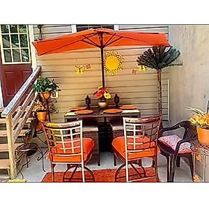 FLYMEI Outdoor Cushion Covers, Replacement Patio Cushion Covers 24 x 24 x 4 Inch, Orange Water Resistant Cushion Pillow Seat Covers, Patio Loveseat Covers Only Patio Cushion Slip Covers