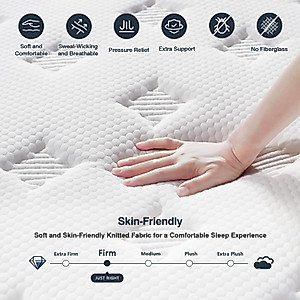 EEN EEN SLEEP Queen Size Mattress, Upgrade Strengthen 12 Inch Hybrid Queen Mattress in A Box, Mattress Queen Size with High Density Memory Foam and Independent Pocket Springs, Strong Edge Support