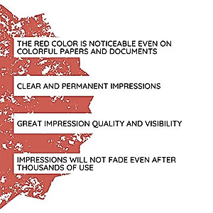 Self Inking Rubber Stamp, Refillable Red Ink Preinstalled - (9/16" x 1-1/2") (Scanned)