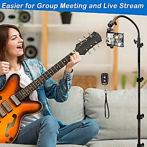 Tall Cell Phone Tripod, Phone Floor Video Tripod, Adjustable Gooseneck Phone Tripod with Carry Bag, 360 Swivel Head, Phone Clamp for iPhone16 /Pro/Pro Max/Plus/15/14/13/12/11, S22 S21