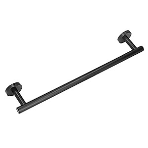 Towel Bar for Bathroom, 304 Stainless Steel Towel Holder, 45cm Matte Black Towel Rack, Nail Free Punch Single Rod Towel Rack, Simple and Stylish Black Towel Bar for Bathroom Kitchen
