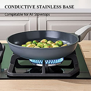 PRICUSIS Nonstick Ceramic Frying Pan, Non Toxic Nonstick Pan Skillet, Healthy Egg Pan Nonstick Omelet Pan Chef's Pan, PTFE PFOA & PFAS Free, Induction Compatible 8 Inch