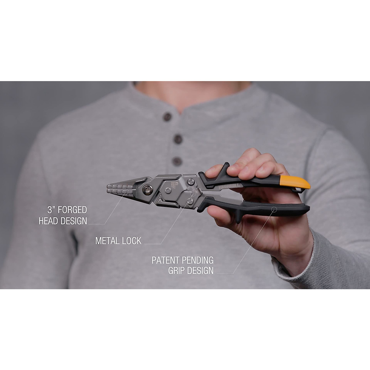 ToughBuilt - 3 inch Seamer - Forged Head Design - 1/4” to 1-1/4” Jaw Capacity - 1/4″ depth markings - (TB-H4-61-S3)