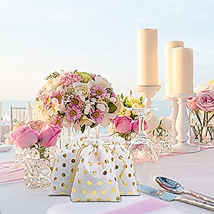 DERAYEE Drawstring Burlap Gift Bags, 5 x 7 Inch Linen doodie Bags for Wedding Party Favors (24-Pack)