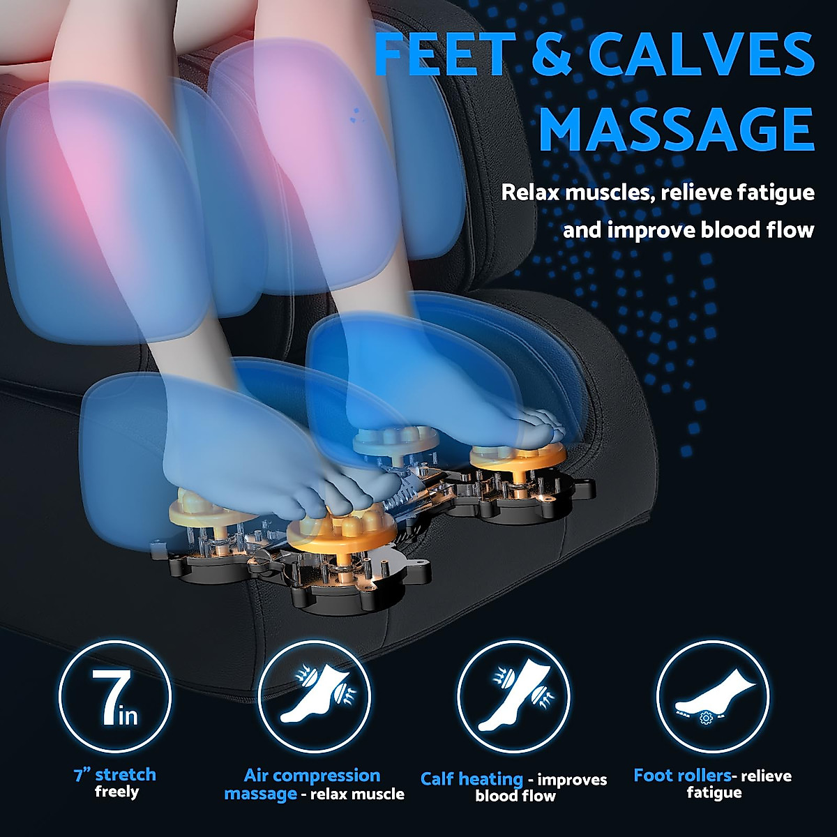 Massage Chair, Zero Gravity Full Body Massage Chair Extra Large Shiatsu Recliner w/ 14 Massage Points, Lumbar & Calf Heating, 20 Auto Modes, Air Compression, Bluetooth Speaker, Touch Screen Controller