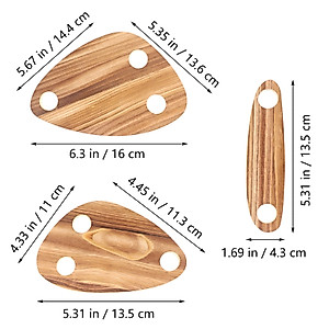 Hemoton 3Pcs Rectangular Wooden Serving Tray Set with Wine Bottle Topper, Cheese Plates and Jewelry Tray