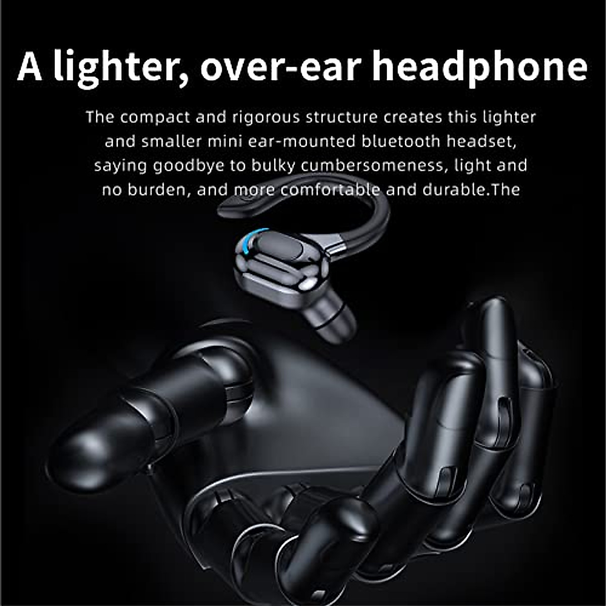 EnBuQINWo 5.2 New Bluetooth Headphones Bone Conduction Wireless Earbuds Noise Canceling Headphones, LED Sports Waterproof Headphones (Green)