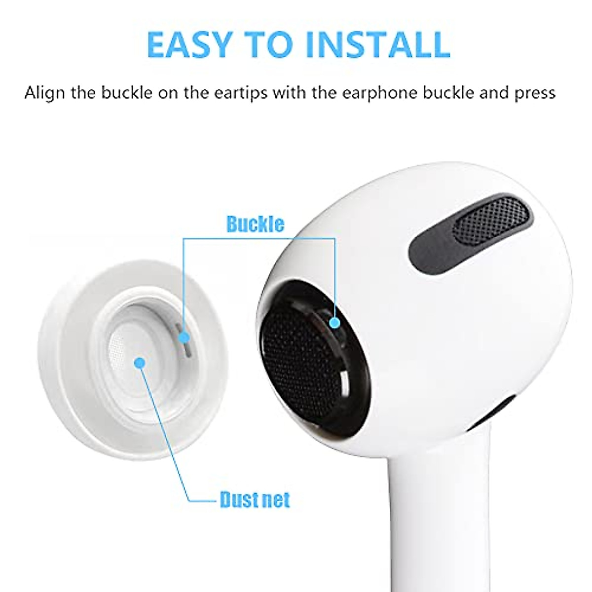 Ear Tips Compatible with AirPods Pro Tip,YINVA 4 PCS Replacement Silicone Tips Updated(M)