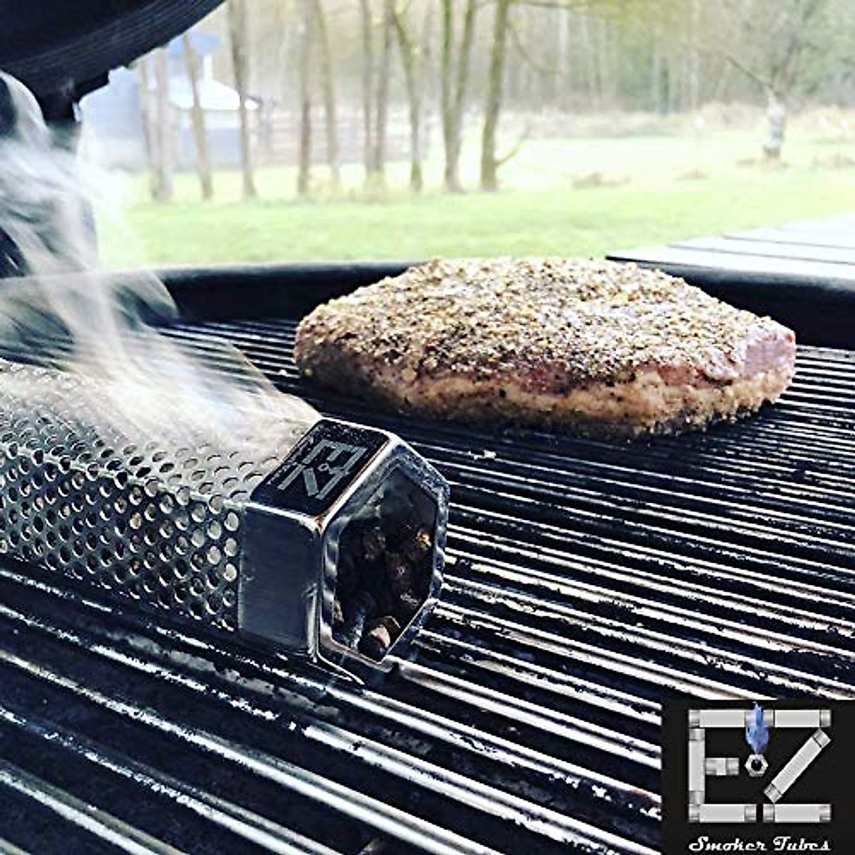 BBQFAM 12" EZ Smoker Tube, Stainless Steel BBQ Smoker Tube-Wood pellet tube, Smoker tube for gas grill, The Hexagonal Pellet Smoke Tube on Instagram and FB (1, 12")