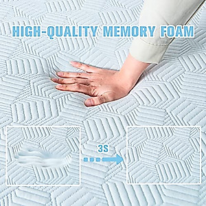 Cambividas 3 Inch King Size Memory Foam Mattress Topper, High Density Cooling Gel Mattress Topper for Pressure Relief, Bed Mattress Topper with Removable Bamboo Cover, CertiPUR-US Certified