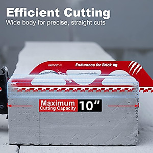 EZARC Demolition Masonry Reciprocating Saw Blade 12-Inch, Carbide Blades for Cutting Aerated Concrete and Hollow Brick, 1 Pack