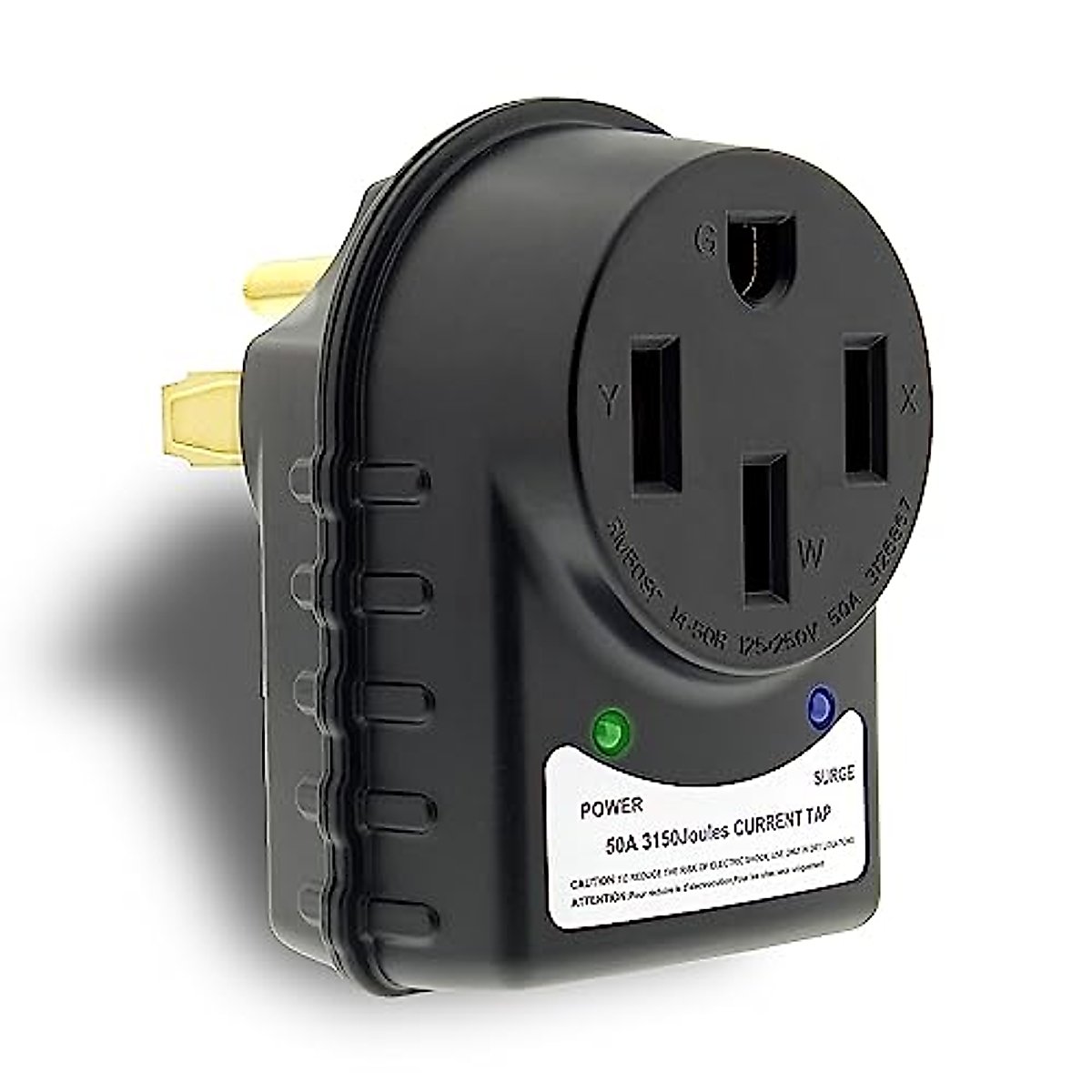 Dumble 50 AMP RV Surge Protector Plug - 14-50P / 14-50R Camper Circuit Power Extension Cord RV Power Surge Adapter