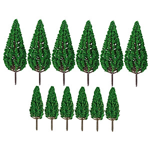 12 Pcs Garden Landscape Pine Tree Model Sand Table Layout Props for Scenery Construction Styles