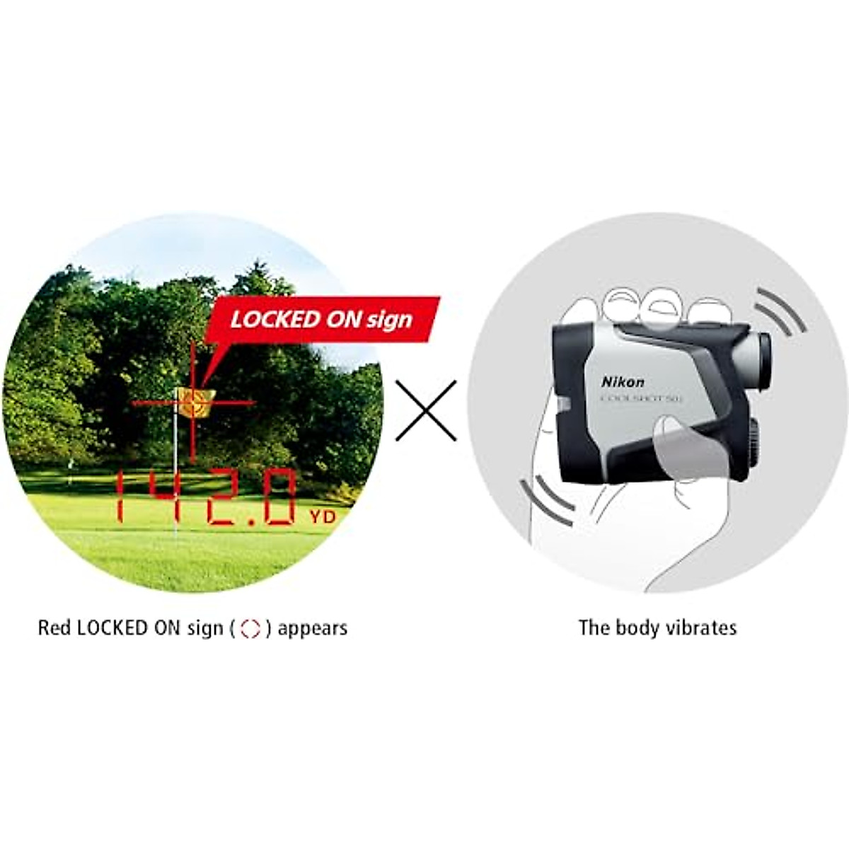 Nikon COOLSHOT 50i Golf Rangefinder | Laser rangefinder with magnet mount, slope, OLED display | Official Nikon USA Model