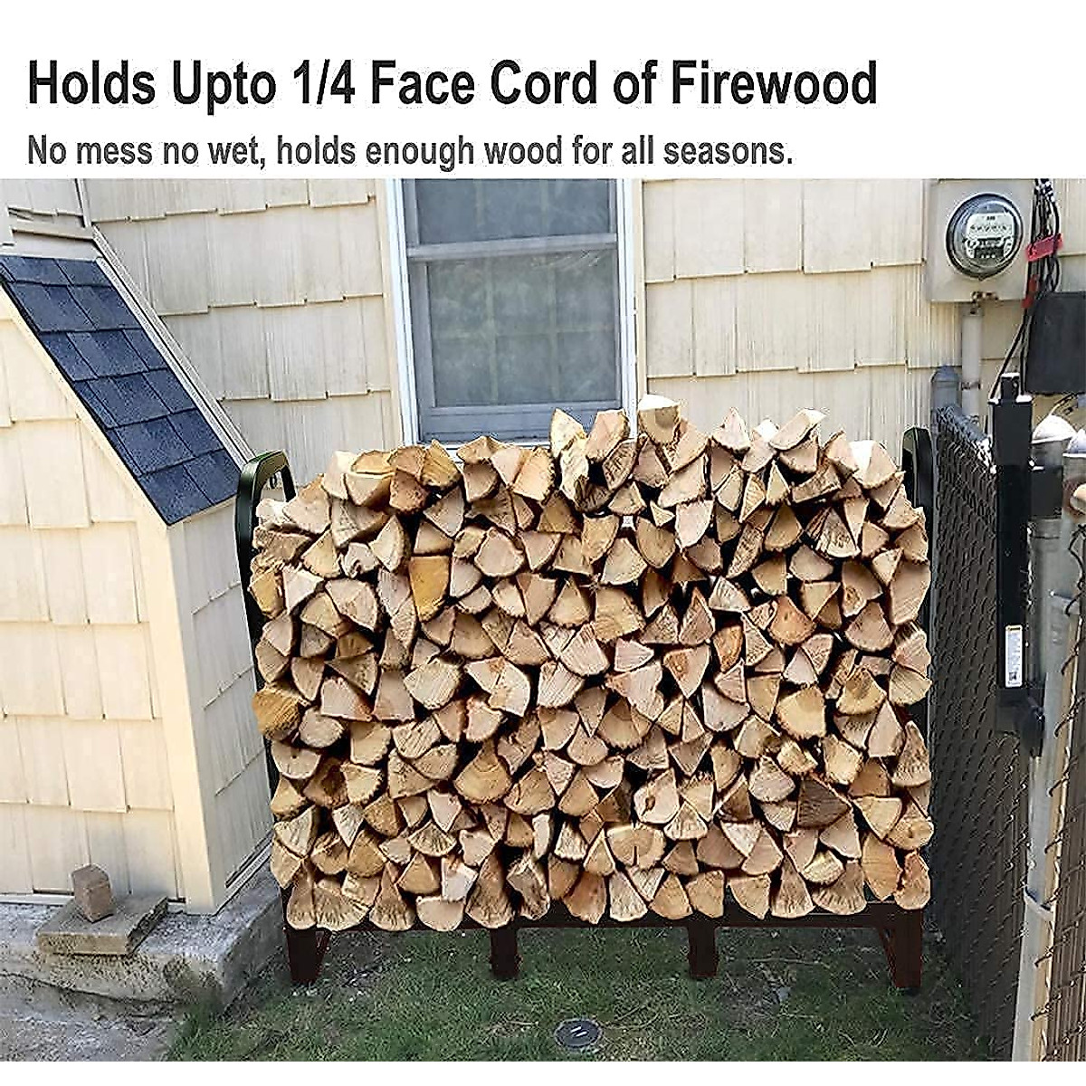 Artibear Firewood Rack Stand 4ft With Log Holder Cover For Outdoor Indoor Fireplace Wood Pile Storage Stacker Organzier