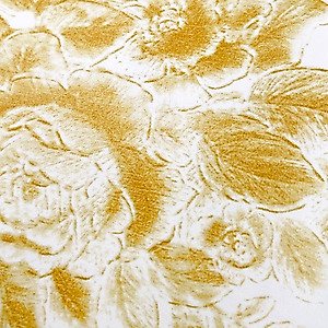 LovingWay 14.7 feet Wallpaper Roll Vintage Shelf Liner Self-Adhesive 17.7x177 Inch Drawer Covering PVC Paper Upgrade Old Furnitures Looking Yellow Damask