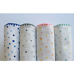 Amazing Baby Large Receiving Blanket, Ultimate Swaddle for Baby Boys, Girls, Softest US Cotton Flannel, Best Shower Gift, MADE in USA, Playful Dots, Sterling, Mom’s Choice Winner, 42x42"