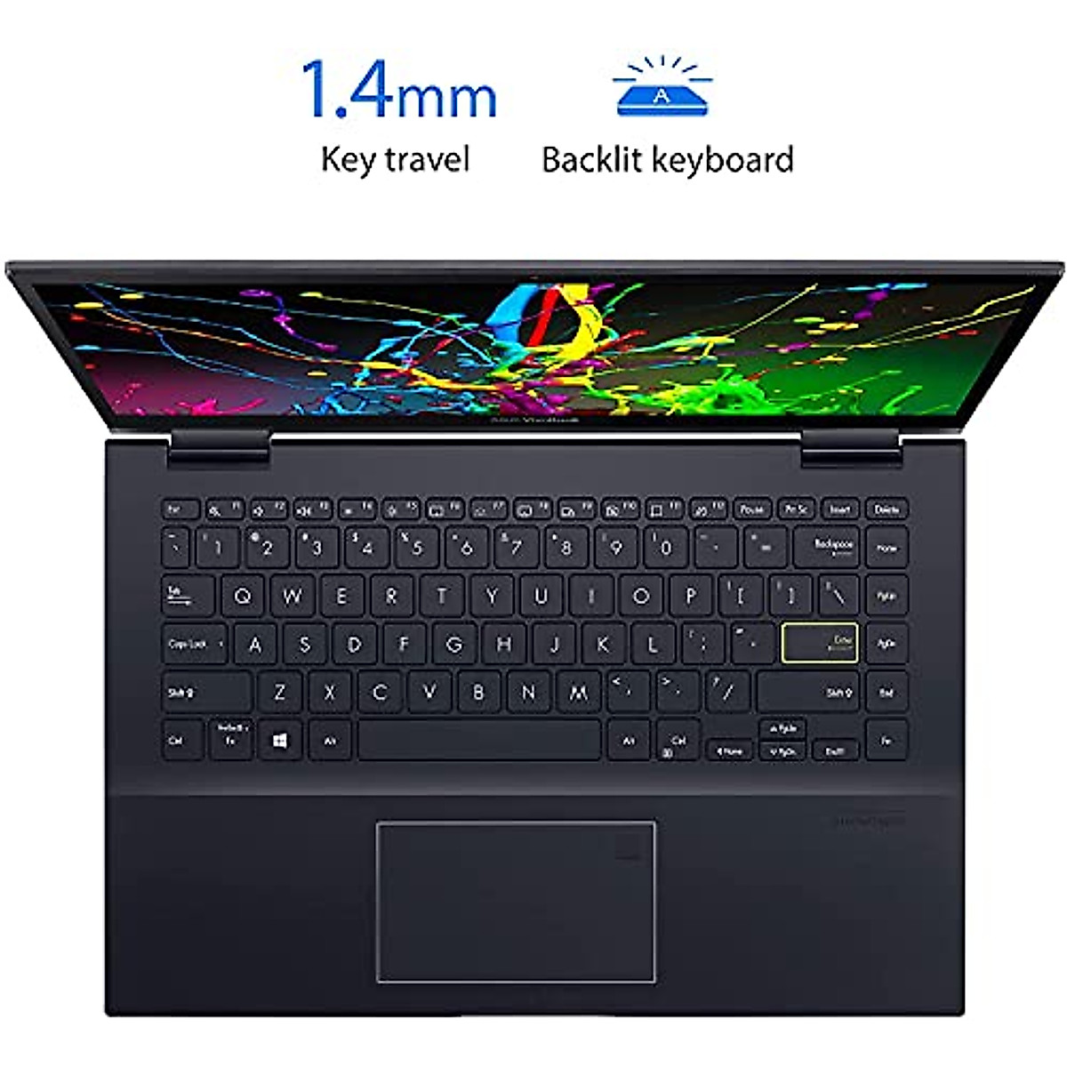 ASUS VivoBook 14" FHD LED 2-in-1 Touchscreen Premium Laptop | AMD Ryzen 5 5500U | 20GB DDR4 RAM | 1TB SSD | Fingerprint | HDMI | Windows 10 | Black | with Microsoft Office Bundle