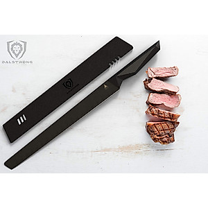 Dalstrong Slicing Knife - 12 inch - Shadow Black Series - Black Titanium Nitride Coated - High Carbon - 7CR17MOV-X Vacuum Treated Steel Carving Knife - Sheath - Kitchen Knife Slicer - NSF Certified