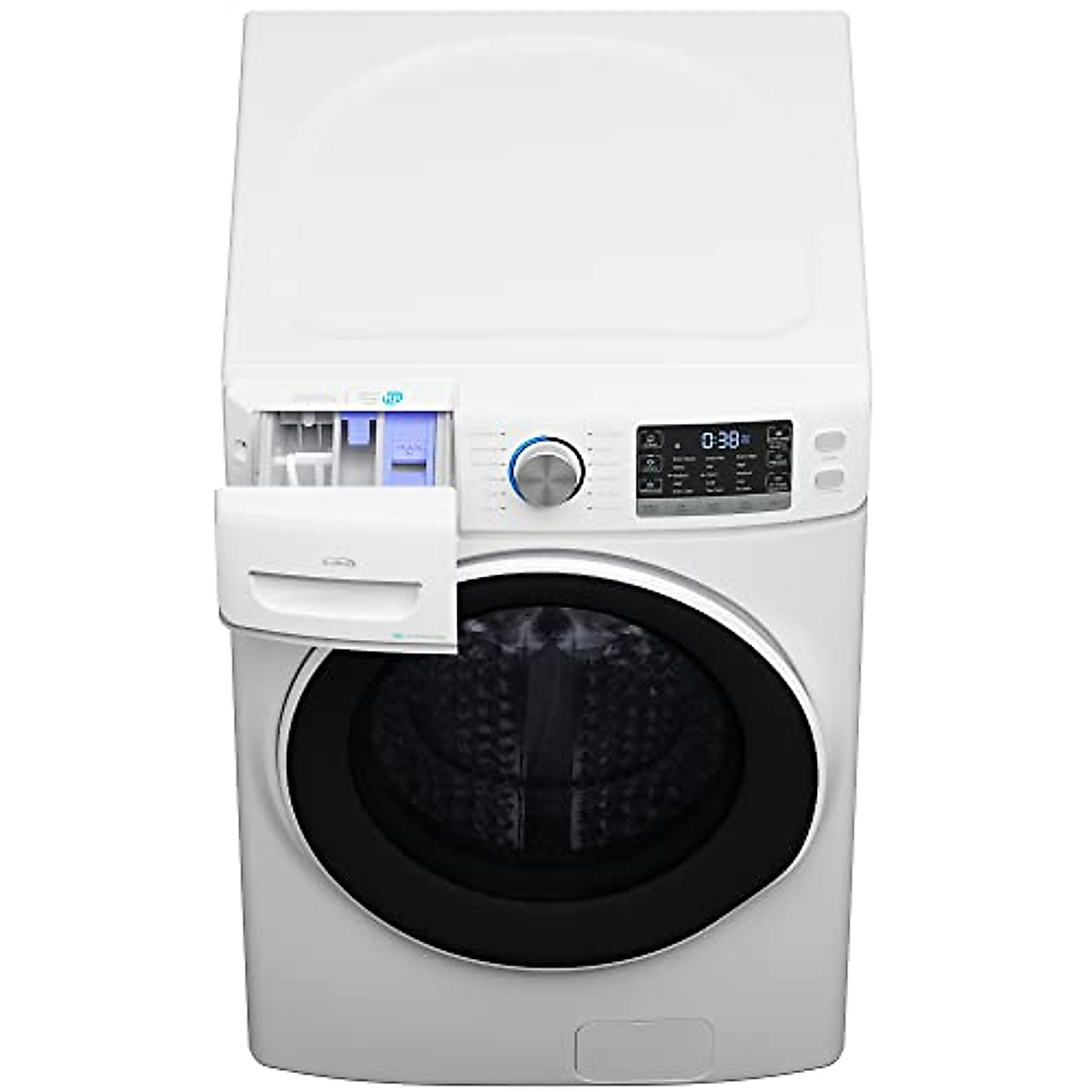 KoolMore FLW-5CWH 27" Front Load X-Large 4.5 Cu. Ft Machine with Quiet Inverter Motor, Steam and Water Plus Functions, 20-Minute Quick, 12 Washing Cycles [120V], White
