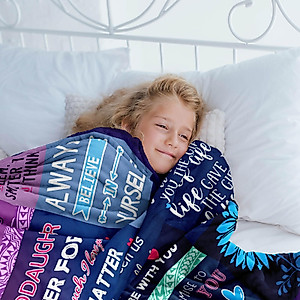 Gevuto Goddaughter Gifts Blanket, Goddaughter Gifts from Godmother, Christmas/Birthday Gifts for Goddaughter, Baptism Gifts for Girl, First 1st Communion Gifts for Girls Throw 50" X 60"