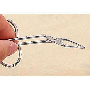 Stainless Steel Professional Eyebrow Tweezers with Scissor Handle Straight Tweezers Tip Personal Daily Beauty Care Tools Trimming Nose Hair Plucker Clip Nipper