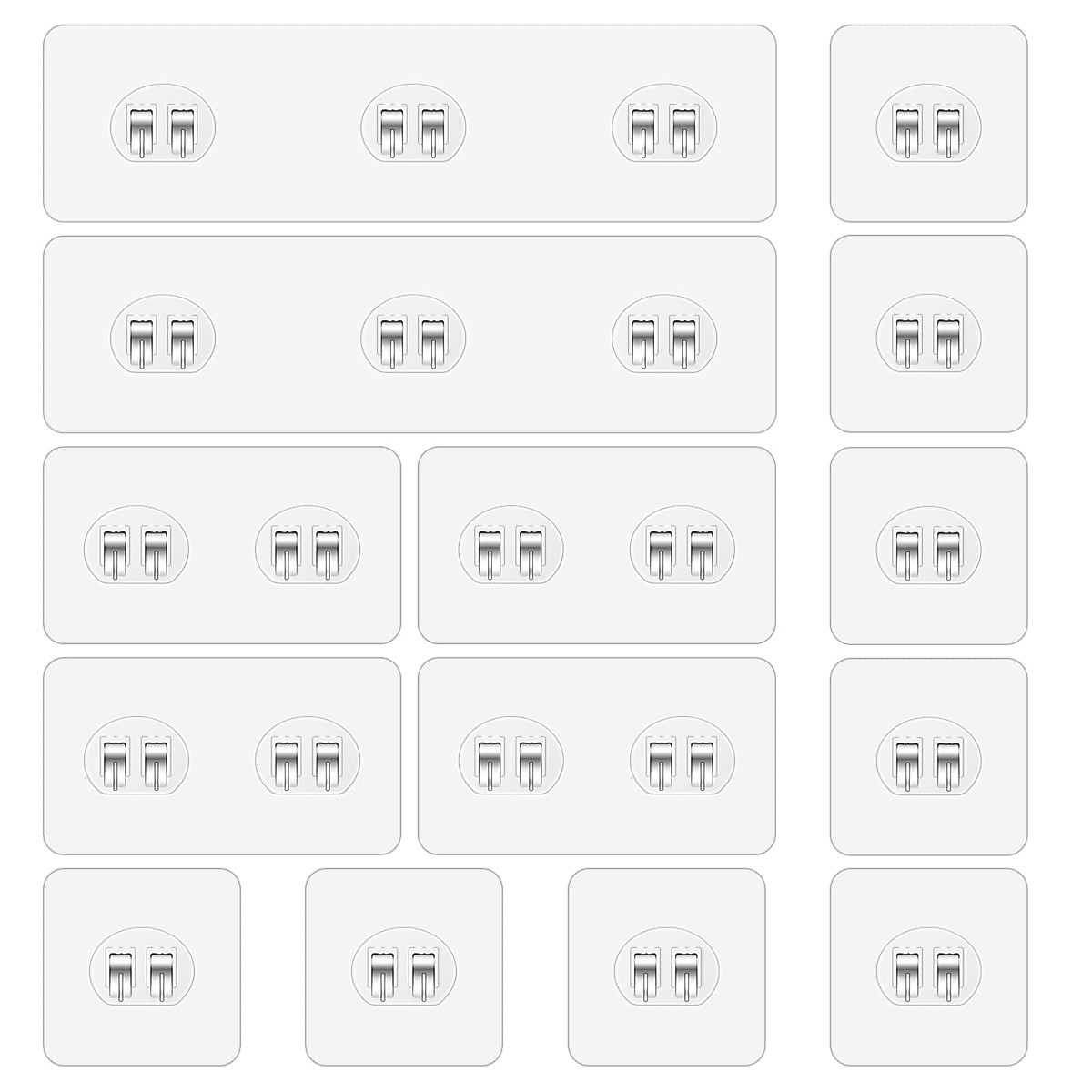 Spiglamm 14 Pack Shower Caddy Adhesive Hooks Replacement, Shower Shelf Adhesive Replacement, Strong Adhesive Shower Hooks for Shower Caddy Shelves Rack Basket Holder, No Drilling