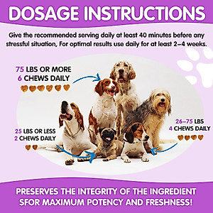 Hemp Calming Chews for Dogs, 150 Soft Dog Calming Treats, Dog Calming Treats with Hemp Oil, Dog Anxiety Relief, Storms, Separation, Barking, Stress Relief for All Breeds & Sizes - Chicken Flavored