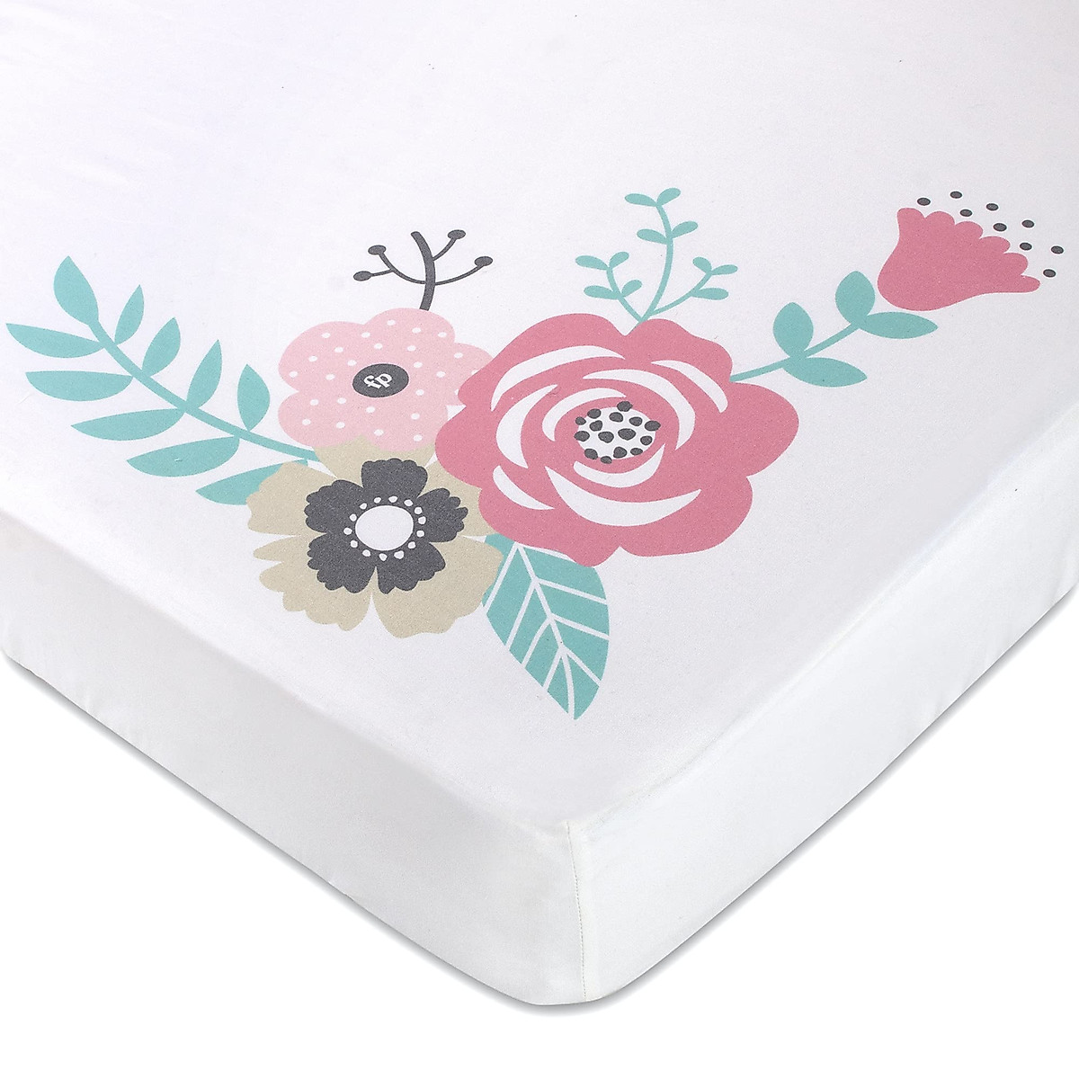 Fisher Price Cotton Fitted Crib Sheet Woodland Wonders Forest Theme Milestone Blanket for Baby Girl with Milestone Blanket Marker Wreath