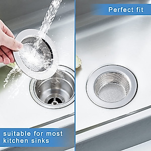 Honmein 3 Pcs Sink Strainer for Most Kitchen Sink Drain Basket, Upgraded Double-Layer Safe Design Kitchen Sink Strainer (Outer Diameter 4.5 Inch)