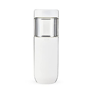 HOST Freeze Double Walled Insulated Water Bottle Freezer Tumbler with Active Cooling Gel Stainless Steel Lid and Silicone Grip, Set of 1 20 Oz Plastic Bottle, White