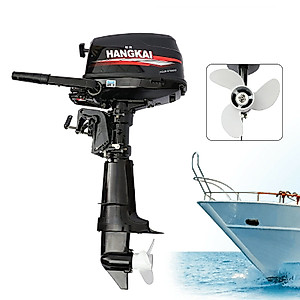 TFCFL 4-Stroke Boat Motor Heavy Duty 6.5HP Outboard Motor Boat Engine with Air Cooling System,Inflatable Fishing Boat Engine Short Shaft 123CC,5000-6000r/min
