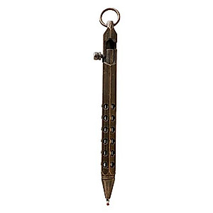 SZHOWORLD Creative Solid Brass Bolt Action Pen, Hexagonal Six Edge Handmade Pocket Pen Gift Pen for EDC (Retro Black)