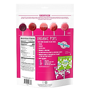 YumEarth Organic Spring Lollipops, Fruit Flavored Pops, 40 Count - Allergy Friendly, Non GMO, Gluten Free, Vegan