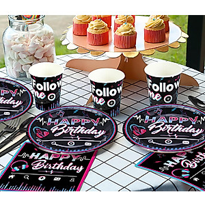 PYCALOW Music Theme Party Decorations Tableware - Music Notes Party Decorations, Paper Plate, Napkin, Cup, Disposable Cutlery, Music Birthday Baby Shower Party Supplies Dinnerware | 20 Guests