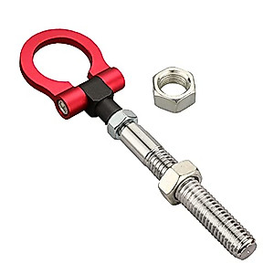 XRMXF Heavy Duty Anodized Folding Tow Hooks Track Racing Towing Fits for Jeep Cherokee, Compass, Chrysler Pacifica, Voyager (Red)